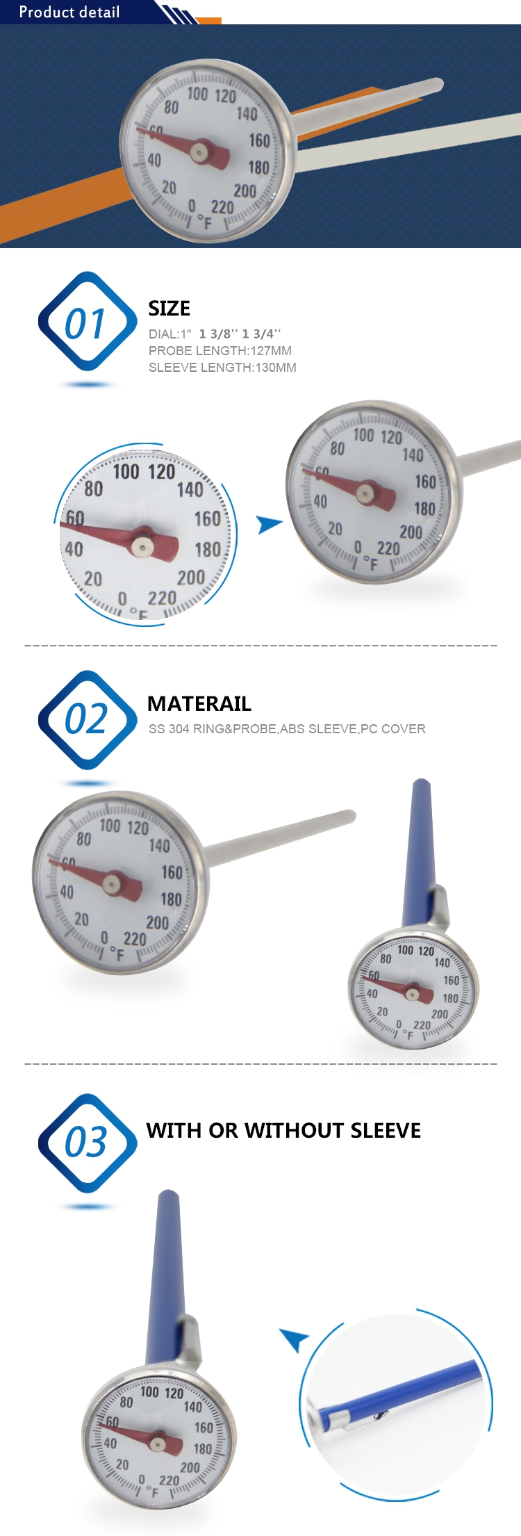 Wireless Remote Dial Kitchen Probe Cooking Food Meat Thermometer With ...